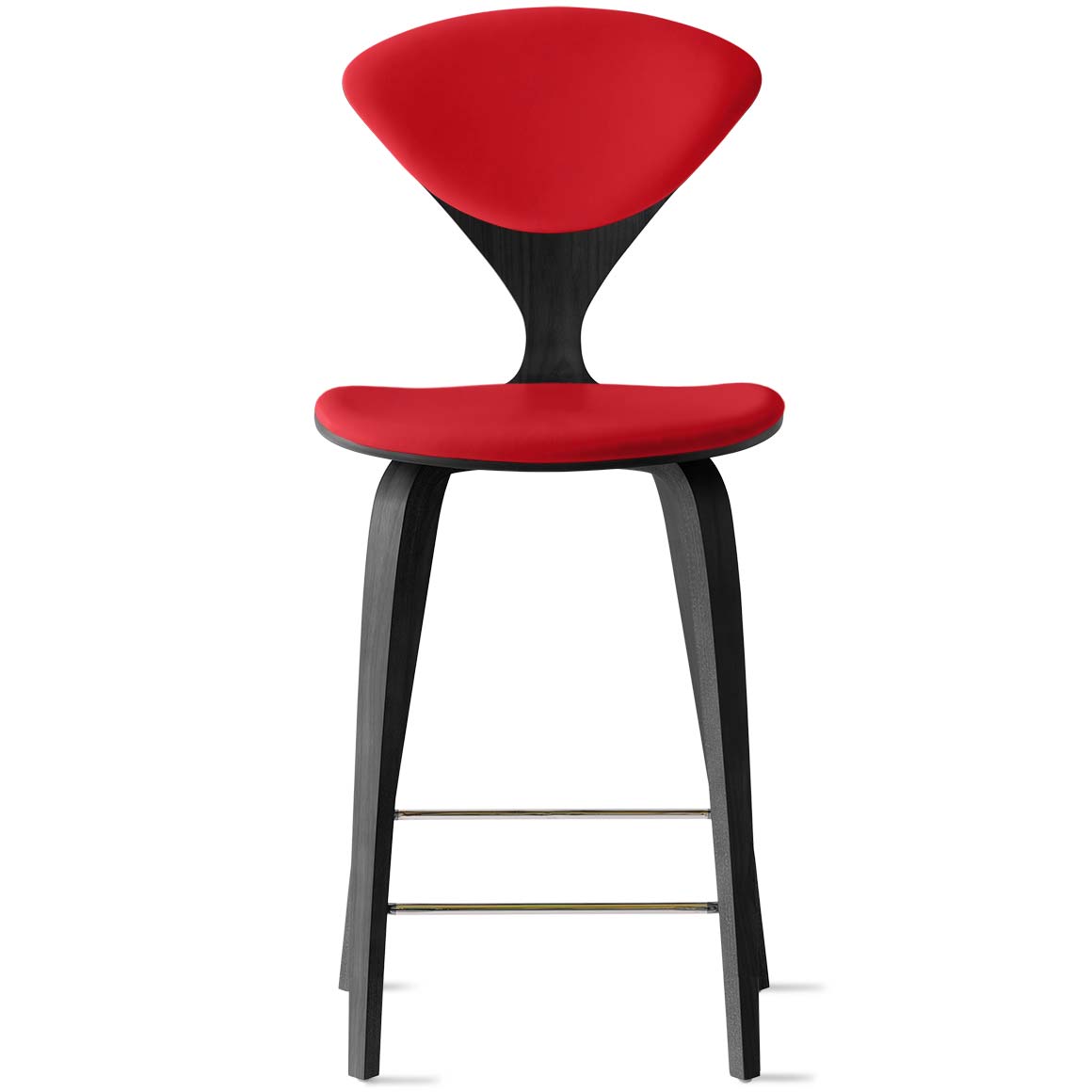 Wood Base Stool – with seat and back pads - Norman Cherner, 1958 ...
